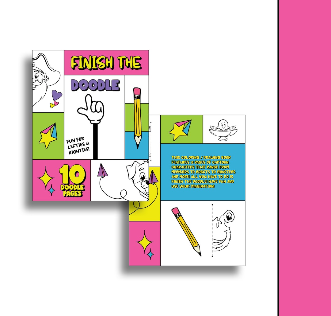 Finish the Doodle, Drawing Challenge, Learn to Draw Printable Art, 10 ...