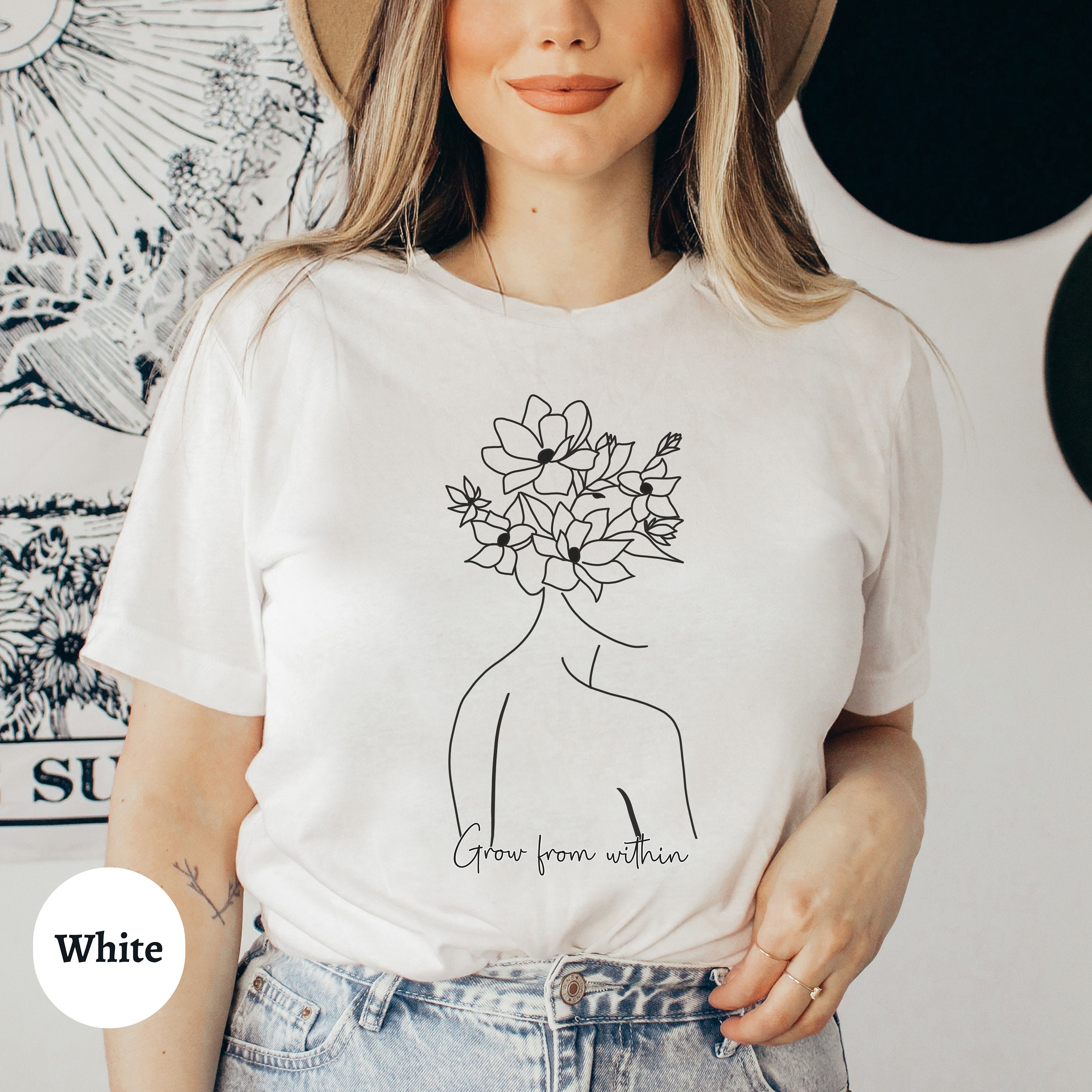 Grow From Within Fine Line Shirt Mental Health Shirt Aesthetic Clothes ...