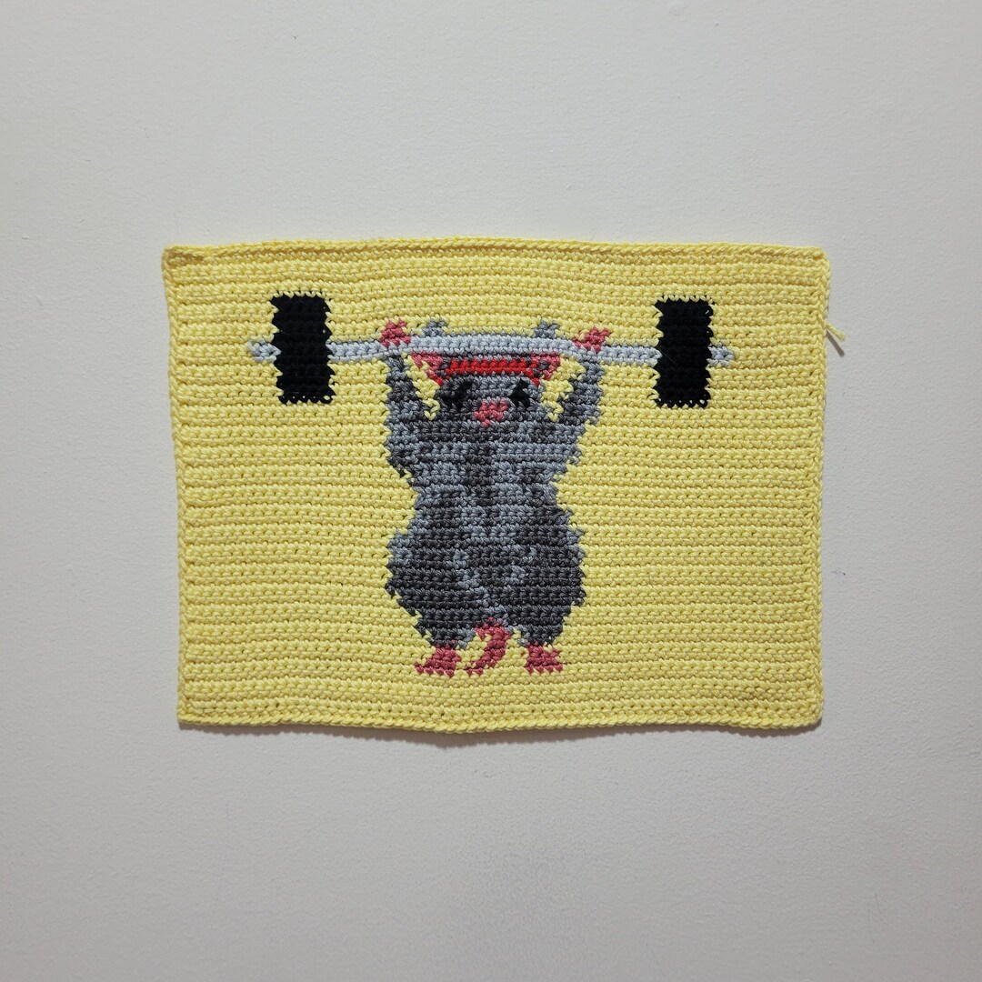 Pressing Gym Rat Crochet Tapestry - Etsy
