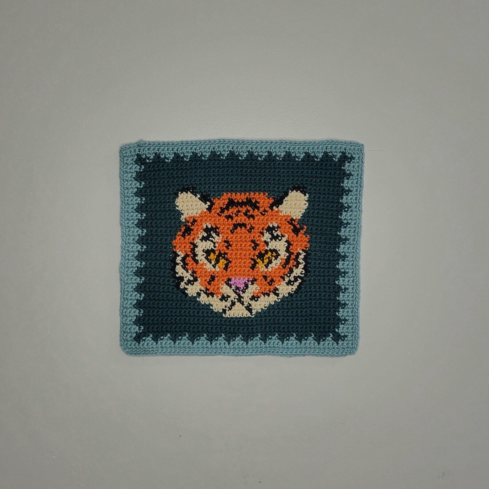 Tiger Head Crochet Tapestry Pattern W/ and W/O Border - Etsy