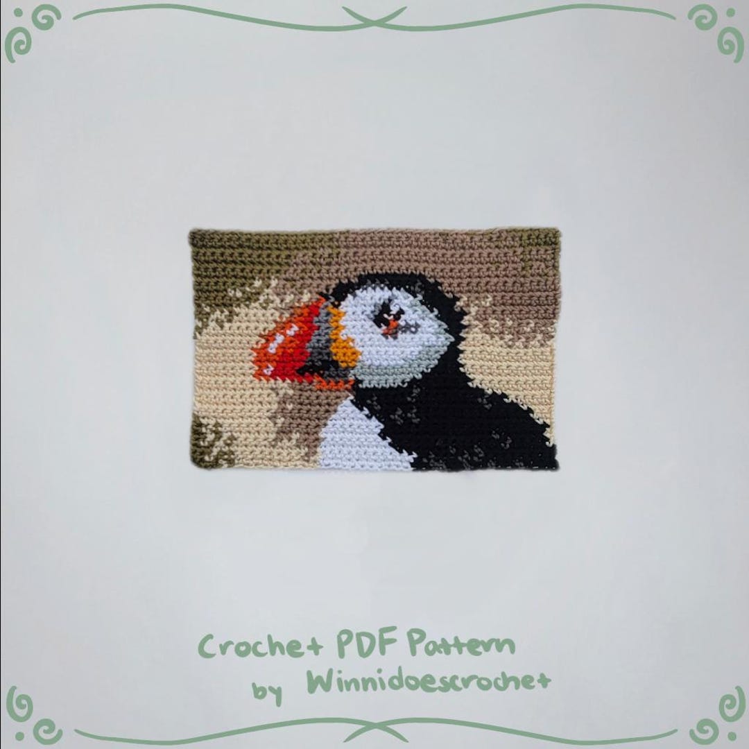 Puffin Portrait Crochet Tapestry Pattern - Etsy
