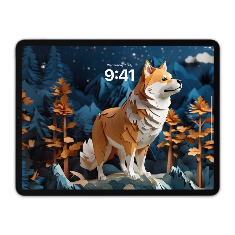 Shiba Inu Dog Papercraft iPad Wallpaper, Loyal Hatchiko Inspired Japan Pet Story Tale Aesthetic ...