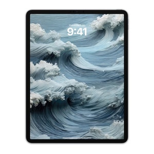 Ocean Wave Sculpt Wallpaper Apple Device Set, Sea Splash Background ...