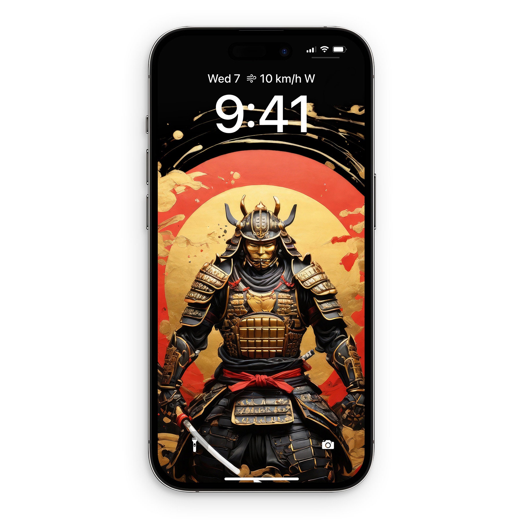 Shogun Samurai Phone Wallpaper Set, Black Gold Edo Warrior, Rising Sun ...