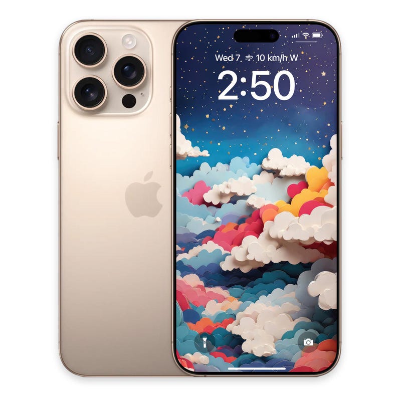 Colorful Cloud Papercraft Phone Wallpaper: Night Sky Color Paper Art ...