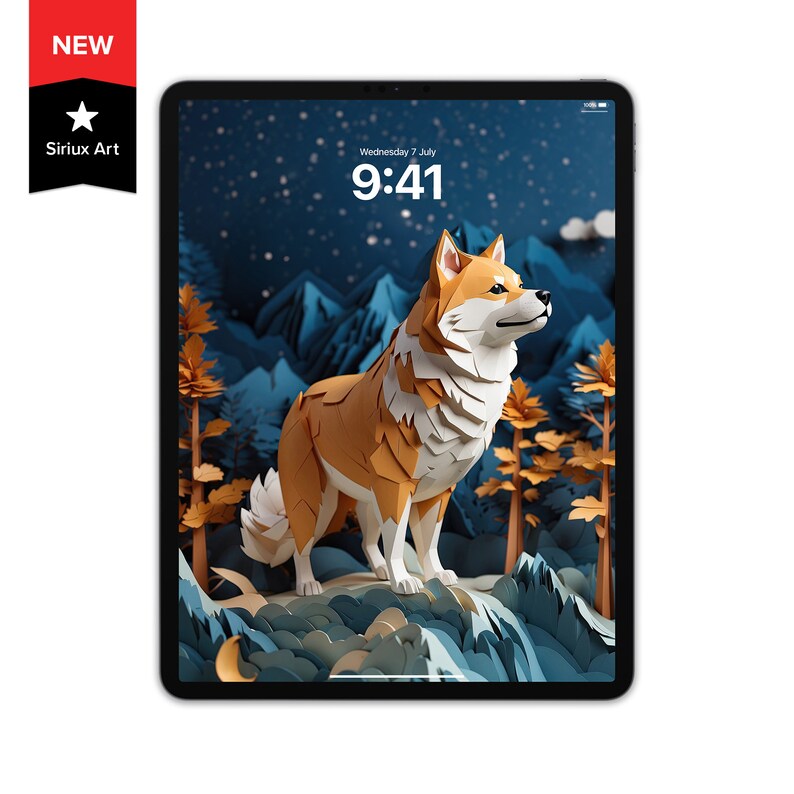 Shiba Inu Dog Papercraft iPad Wallpaper, Loyal Hatchiko Inspired Japan Pet Story Tale Aesthetic ...