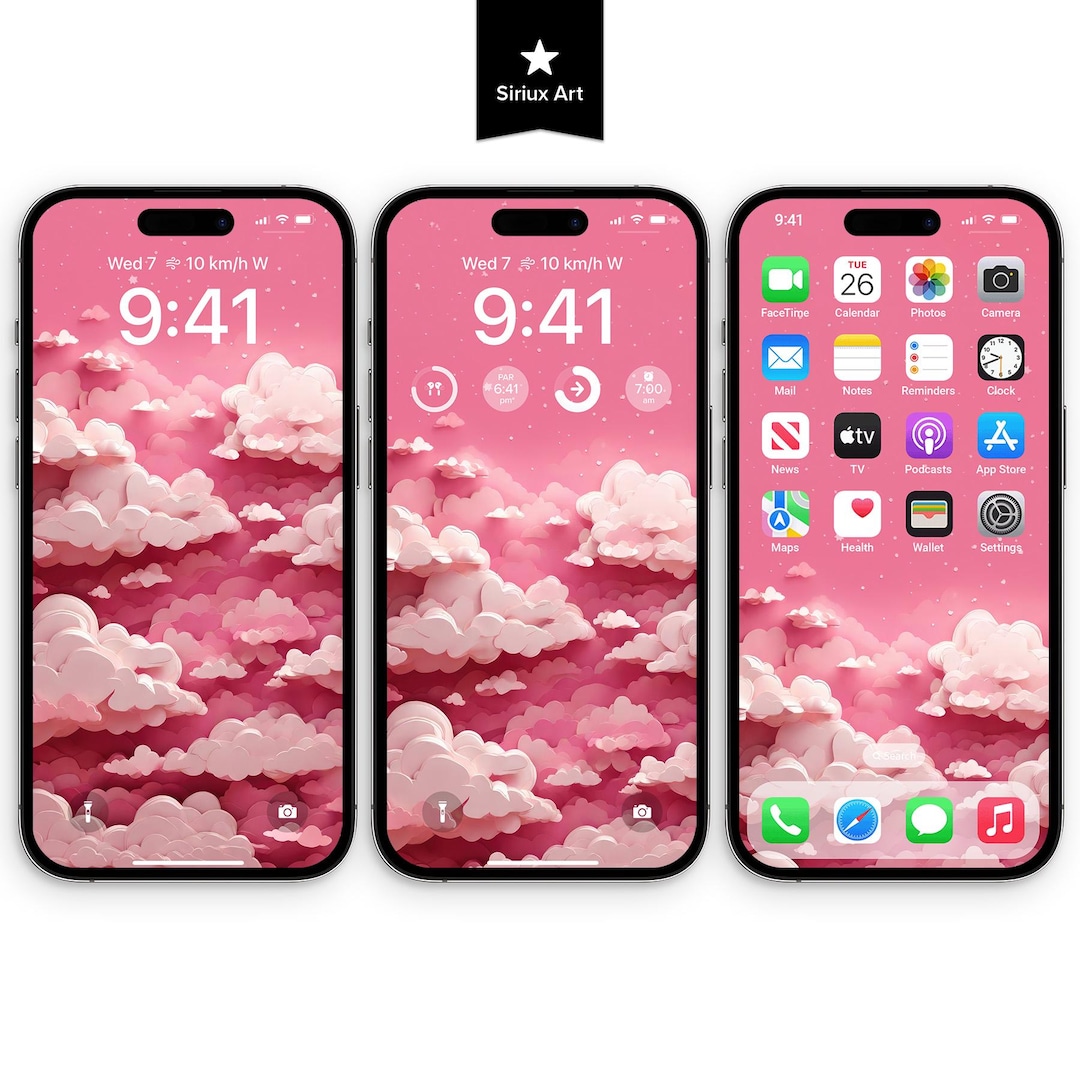 Pink Cloud Papercraft Phone Wallpaper: Paper Art (digital Download) - Etsy
