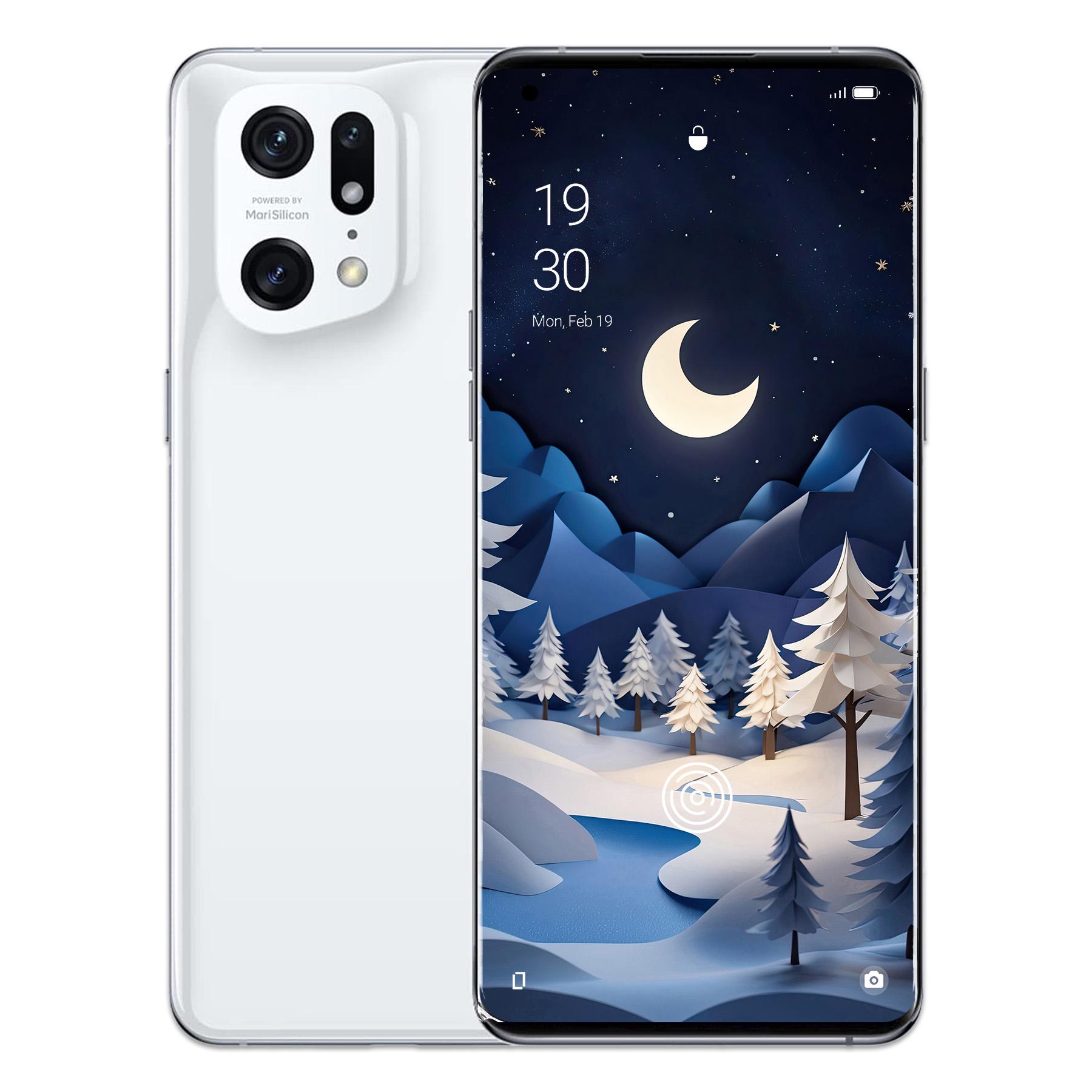 Winter Moonlight Landscape Papercraft Phone Wallpaper | White Snow ...