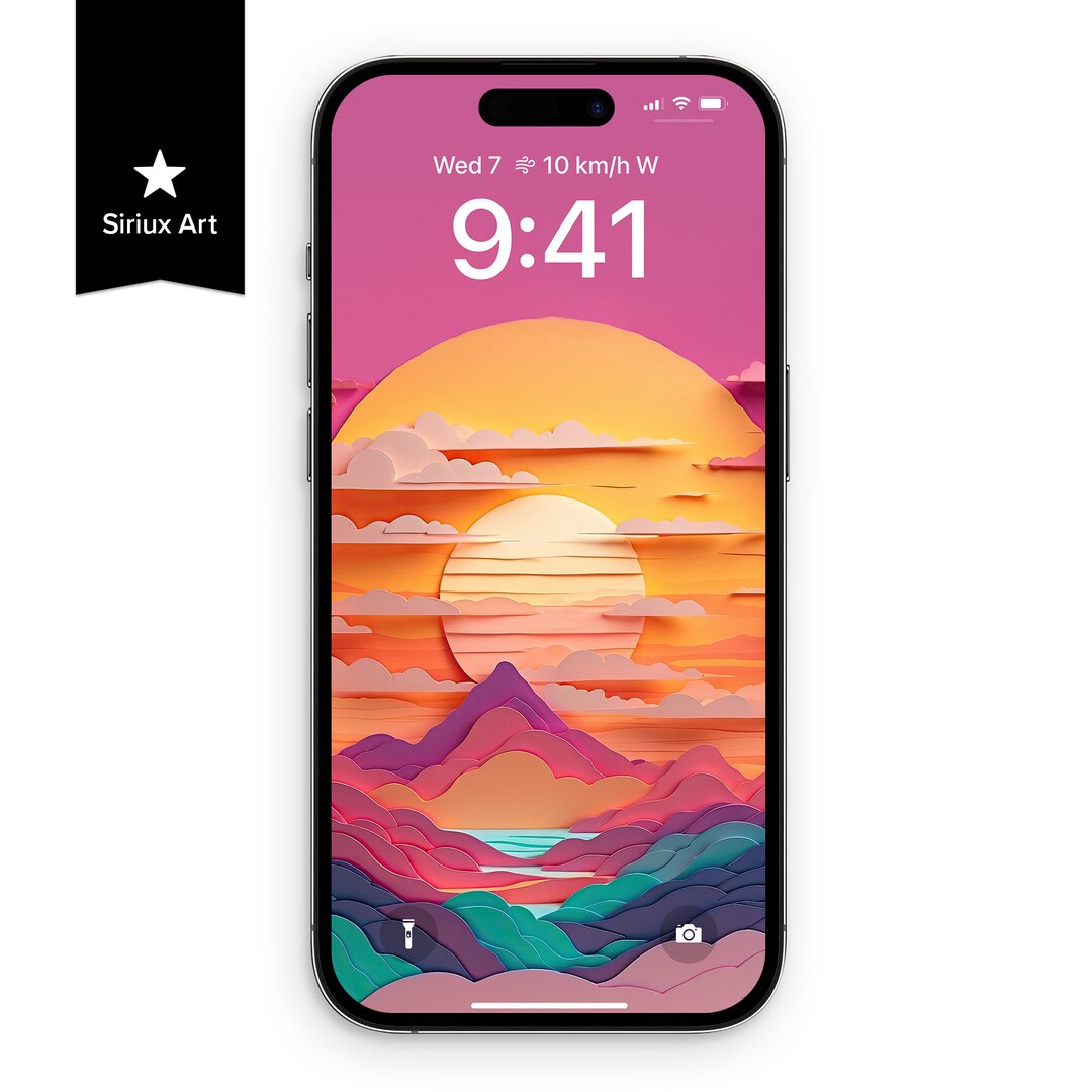 Sunset Summit Papercraft iPhone Wallpaper, Peaceful Zen Paper Fold ...