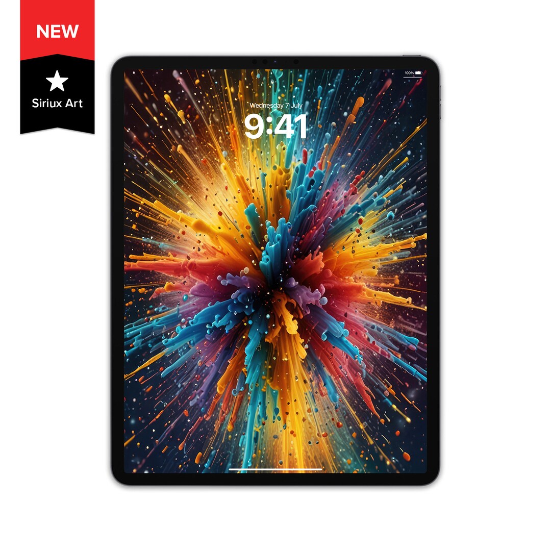 Color Burst iPad Wallpaper, Creative Aesthetic Colorful Exploding ...