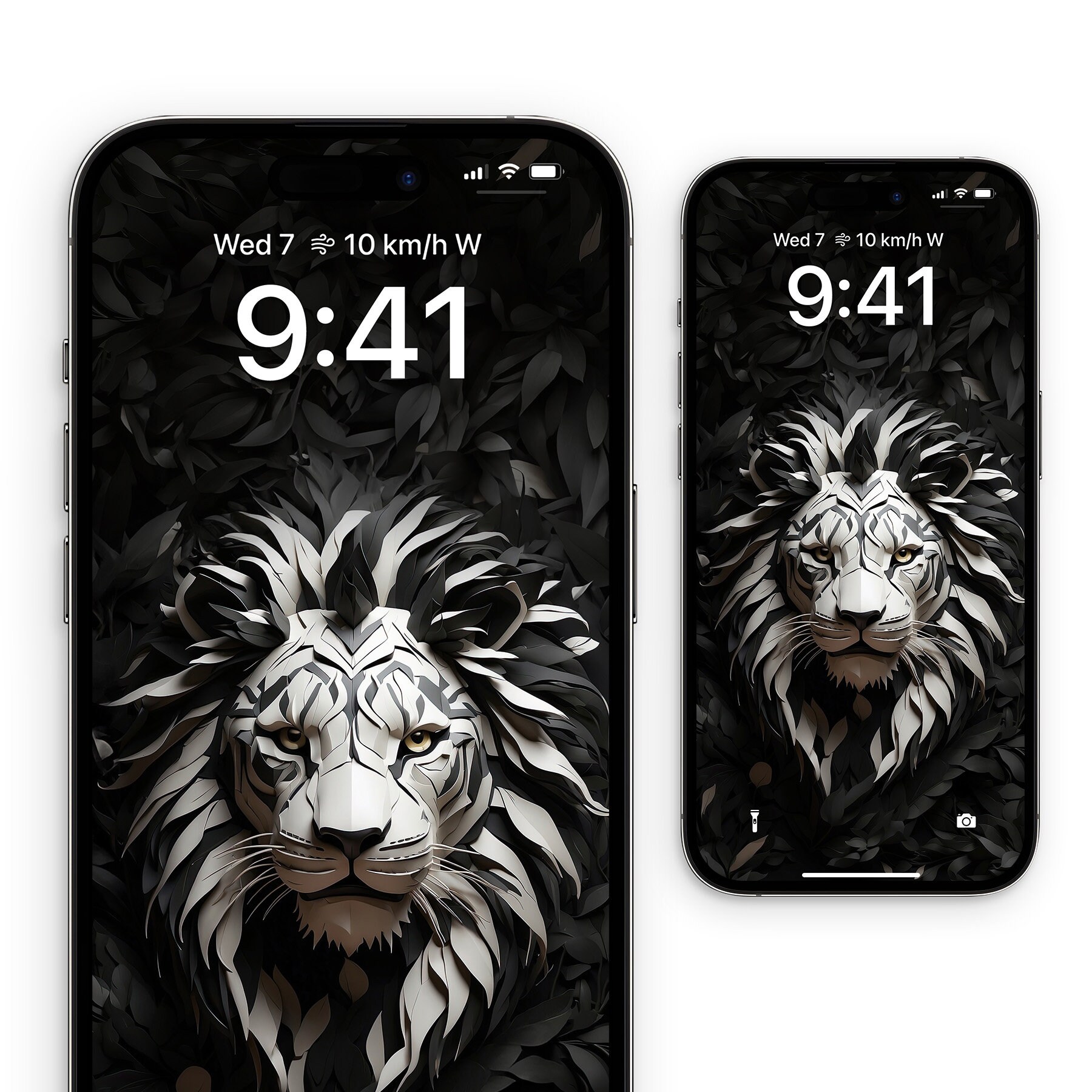 White Lion Papercraft Phone Wallpaper: Dark Origami Art (JPG) - Etsy