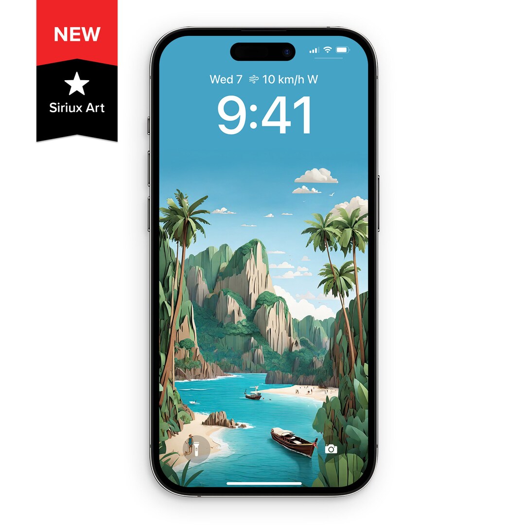 Phi Phi Islands Thailand Papercraft iPhone Wallpaper, Coastal Scenic ...