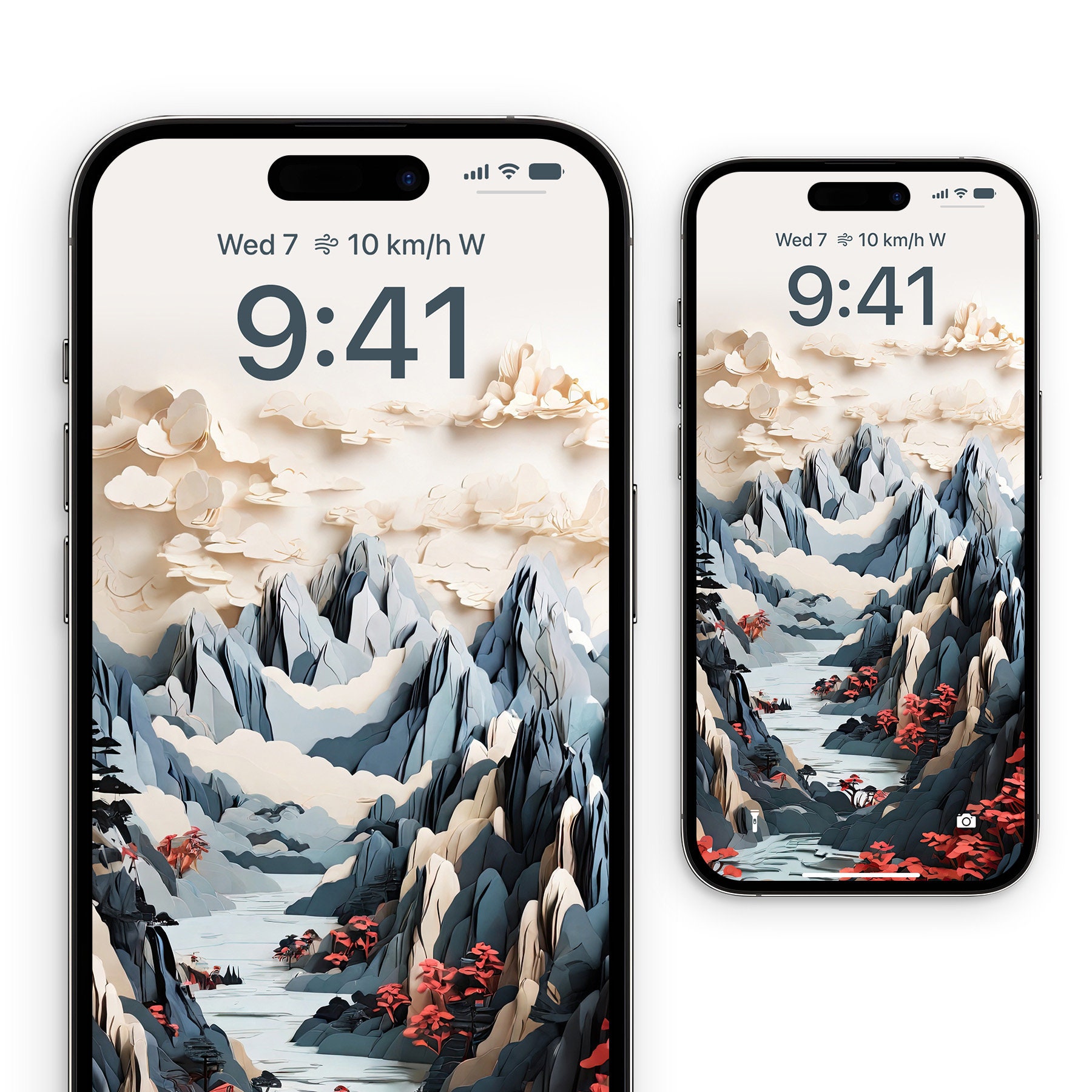 Yellow Mountain China Papercraft iPhone Wallpaper, Huashan Mountain ...