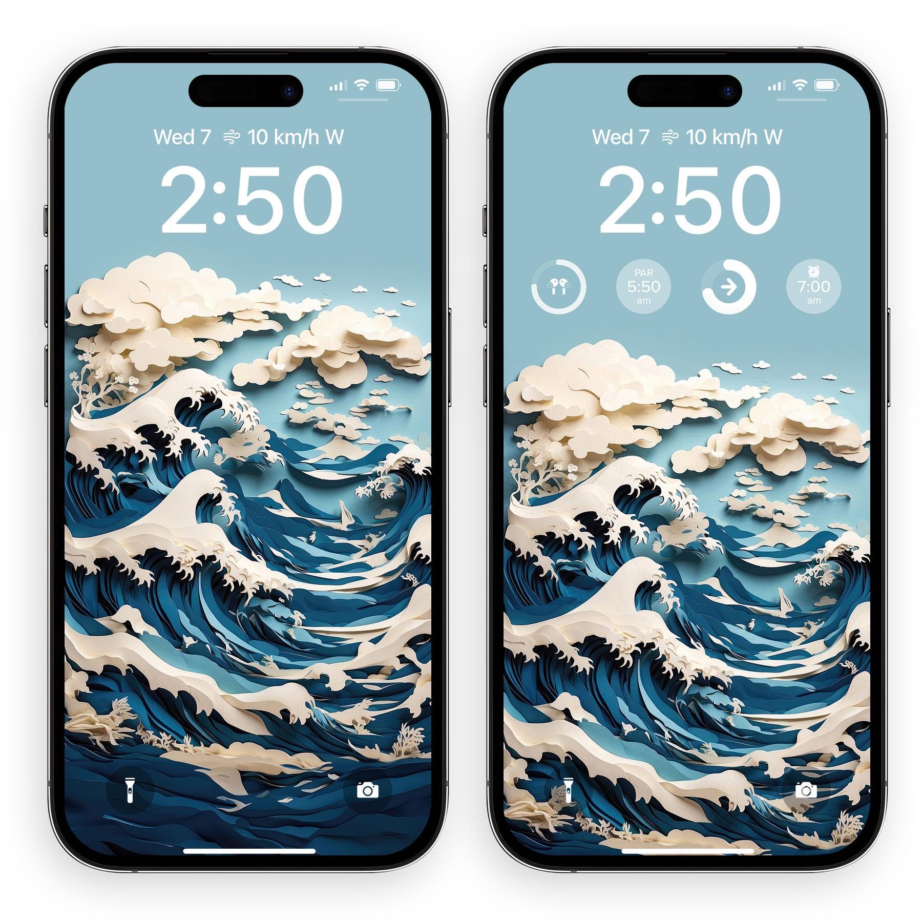 Wave Papercraft iPhone Wallpaper: Japanese Art (digital Download) - Etsy