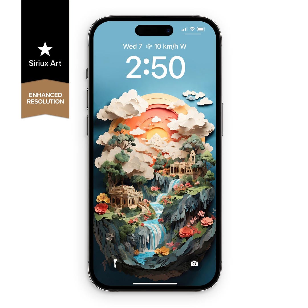 Ancient Ruins Papercraft Phone Wallpaper | Paper Cut Out Fantasy Temple ...