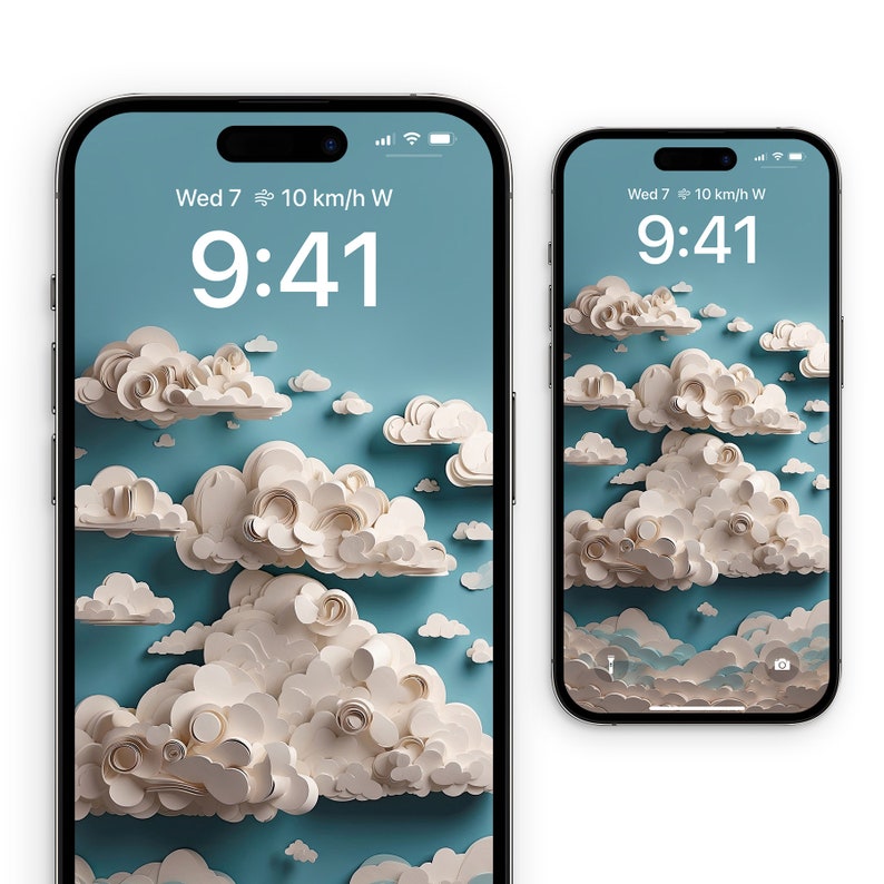 Cloud Papercraft iPhone Wallpaper, Sky Paper Fold, Cloud Cutouts ...