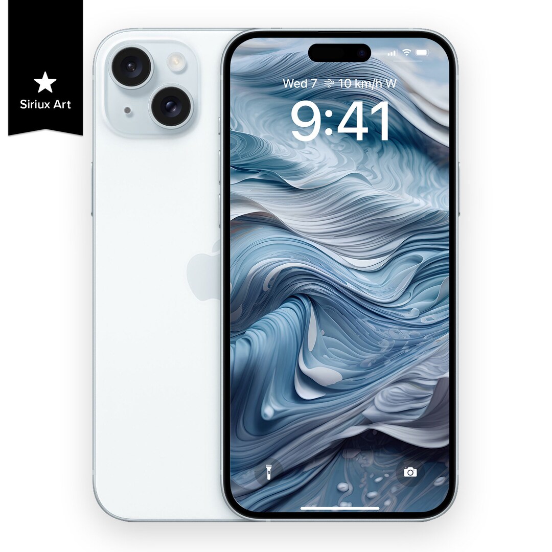 New iPhone 15 Blue Swirl Wallpaper, Trendy Fun Wallpaper, Blue 3D ...