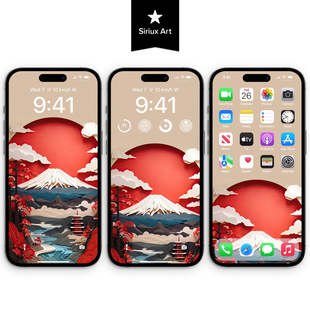 Mount Fuji Japan Papercraft Phone Wallpaper, Japanese Art Paper Fold ...