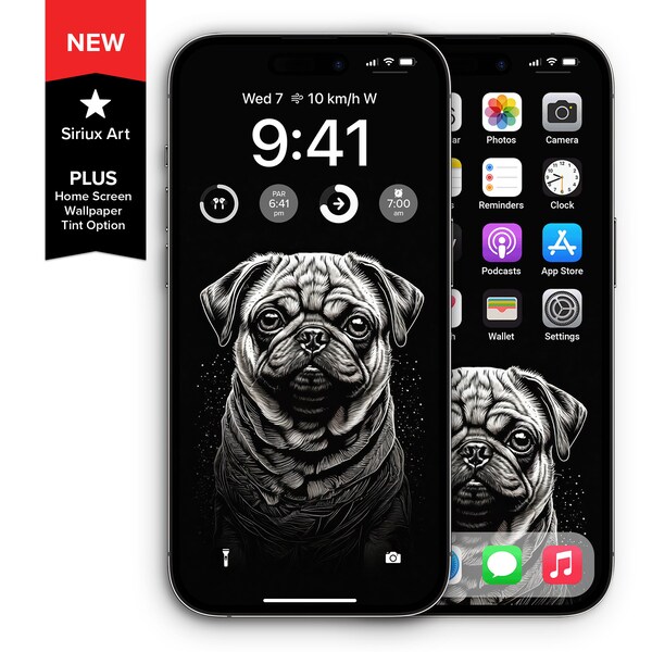 Pug Wallpaper - Etsy