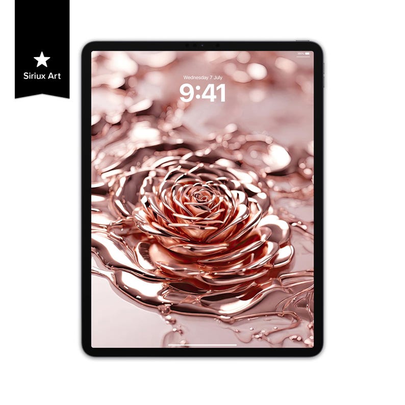 Rose Gold Liquid Flower iPad Wallpaper: Exotic Abstract (digital ...