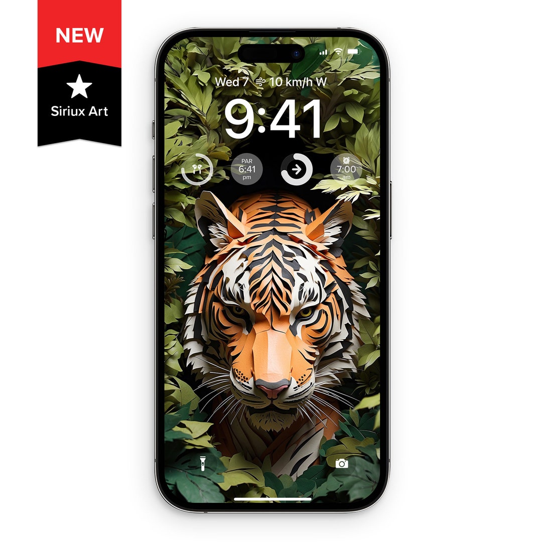 Tiger Papercraft iPhone Wallpaper, Jungle Wildlife Animal Paper Fold ...