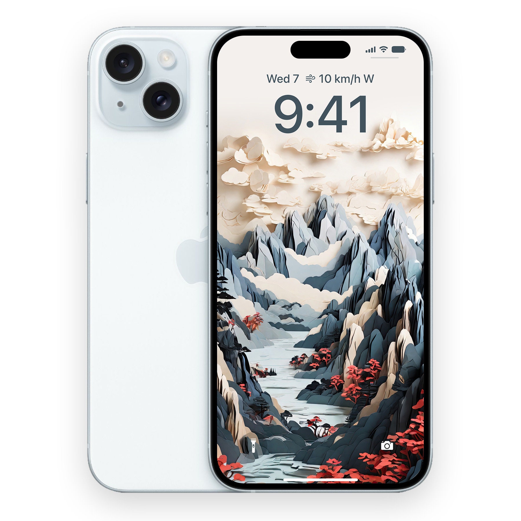 Yellow Mountain China Papercraft iPhone Wallpaper, Huashan Mountain ...