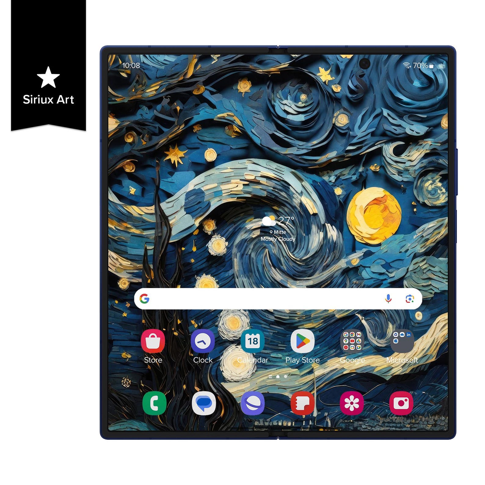 Starry Night Papercraft Foldable Phone Wallpaper: Vincent Van Gogh ...
