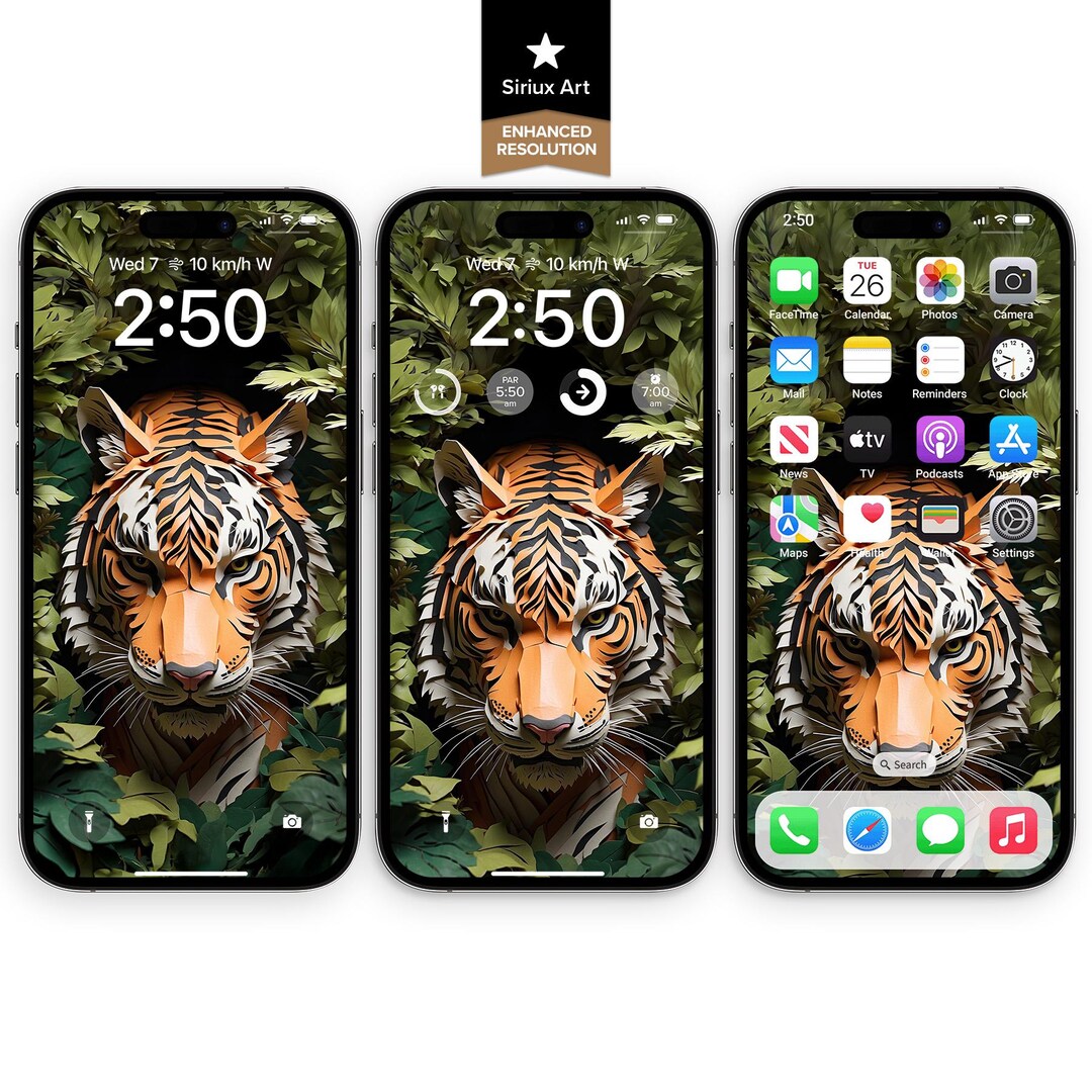 Tiger Papercraft Phone Wallpaper, Jungle Wildlife Animal Paper Fold ...