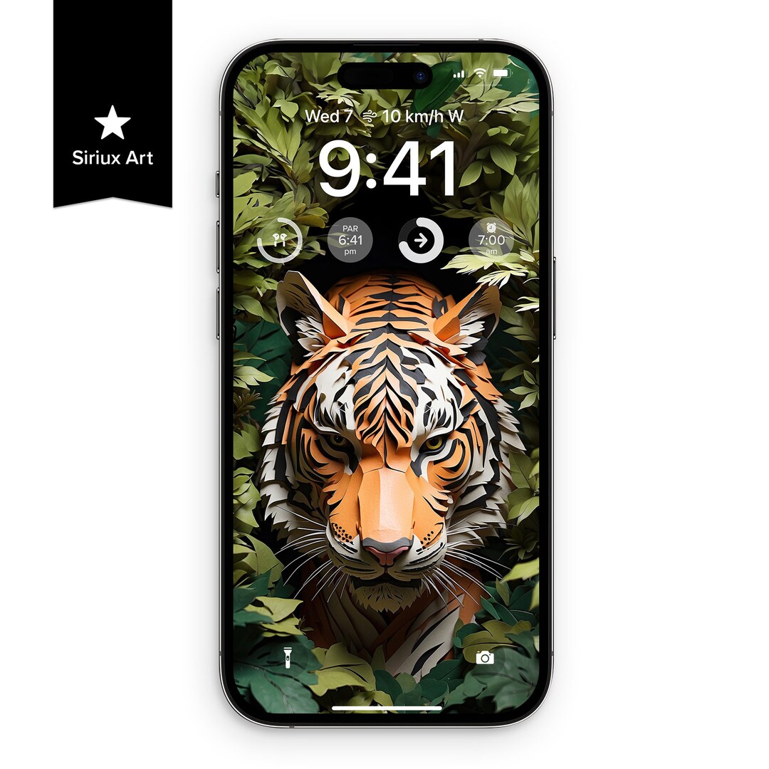 Tiger Papercraft Phone Wallpaper, Jungle Wildlife Animal Paper Fold ...