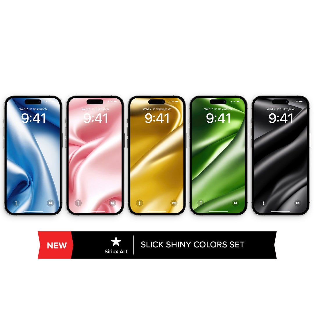 IPhone 15 Slick Shiny Color Set Phone Wallpaper Art, Stylish Fabric ...