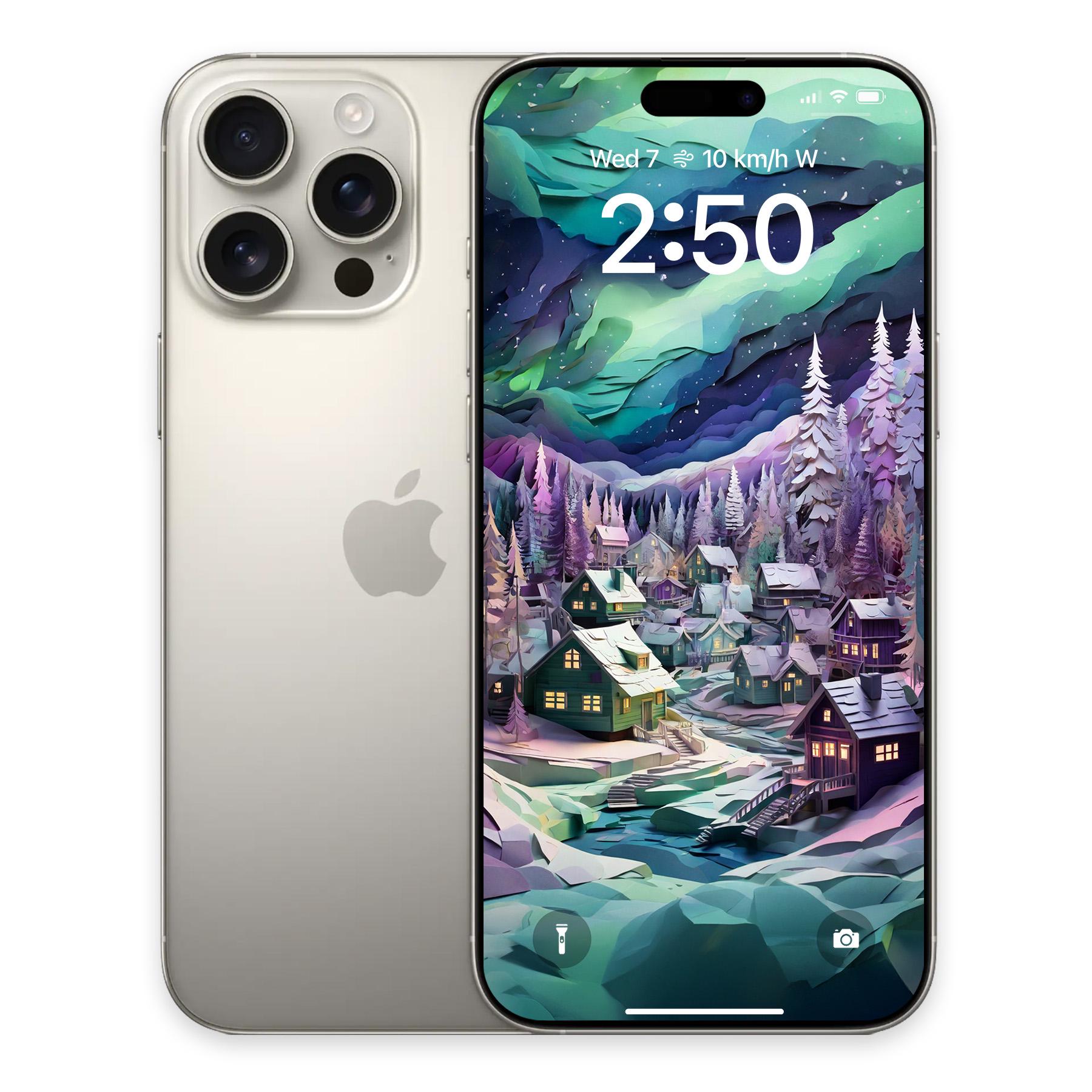 Winter Aurora Papercraft Phone Wallpaper | Christmas Night Sky (digital ...