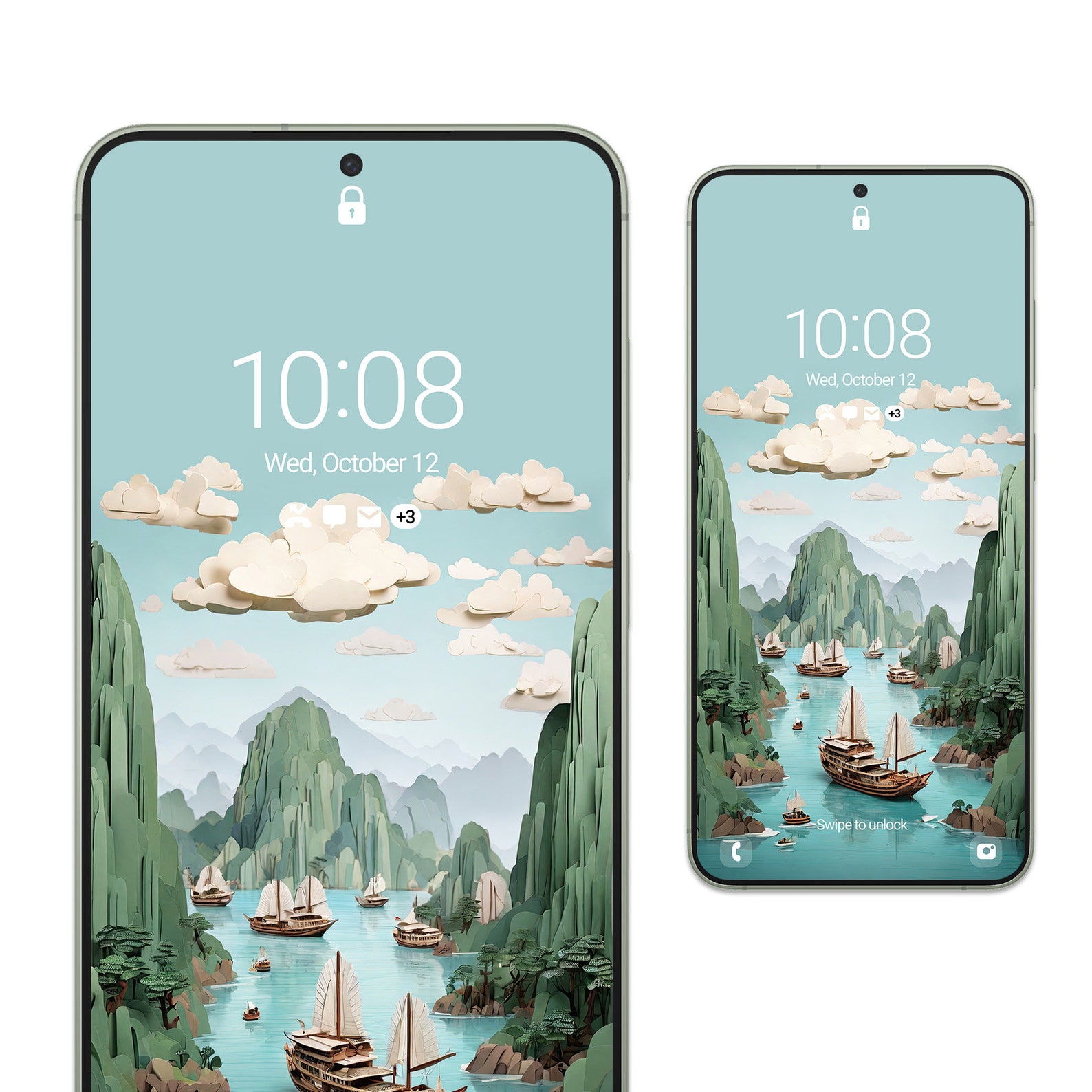 Ha Long Bay Vietnam Papercraft iPhone Wallpaper, Asia Scenic Landscape ...