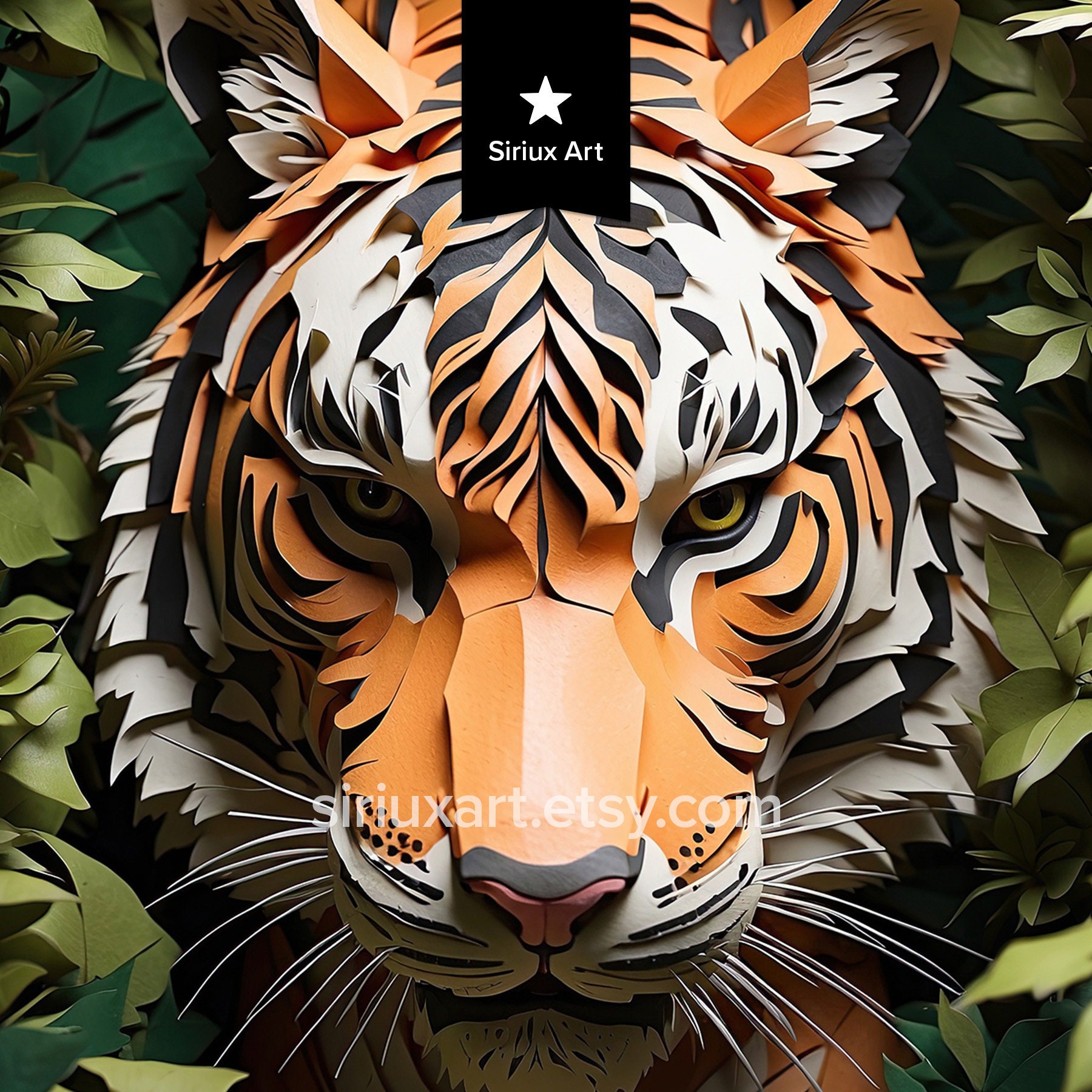 Tiger Papercraft iPhone Wallpaper, Jungle Wildlife Animal Paper Fold ...