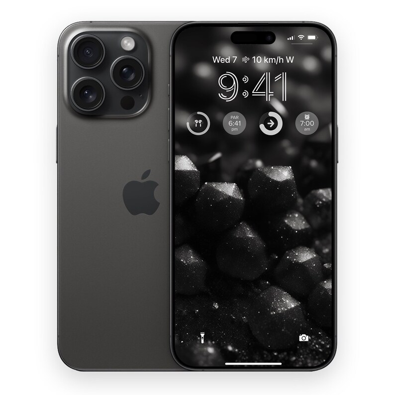 IPhone 15 Pro Black Titanium 4K Wallpaper Extra Set, Aerospace Grade ...