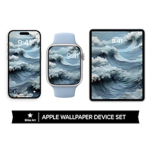 Ocean Wave Sculpt Wallpaper Apple Device Set, Sea Splash Background ...