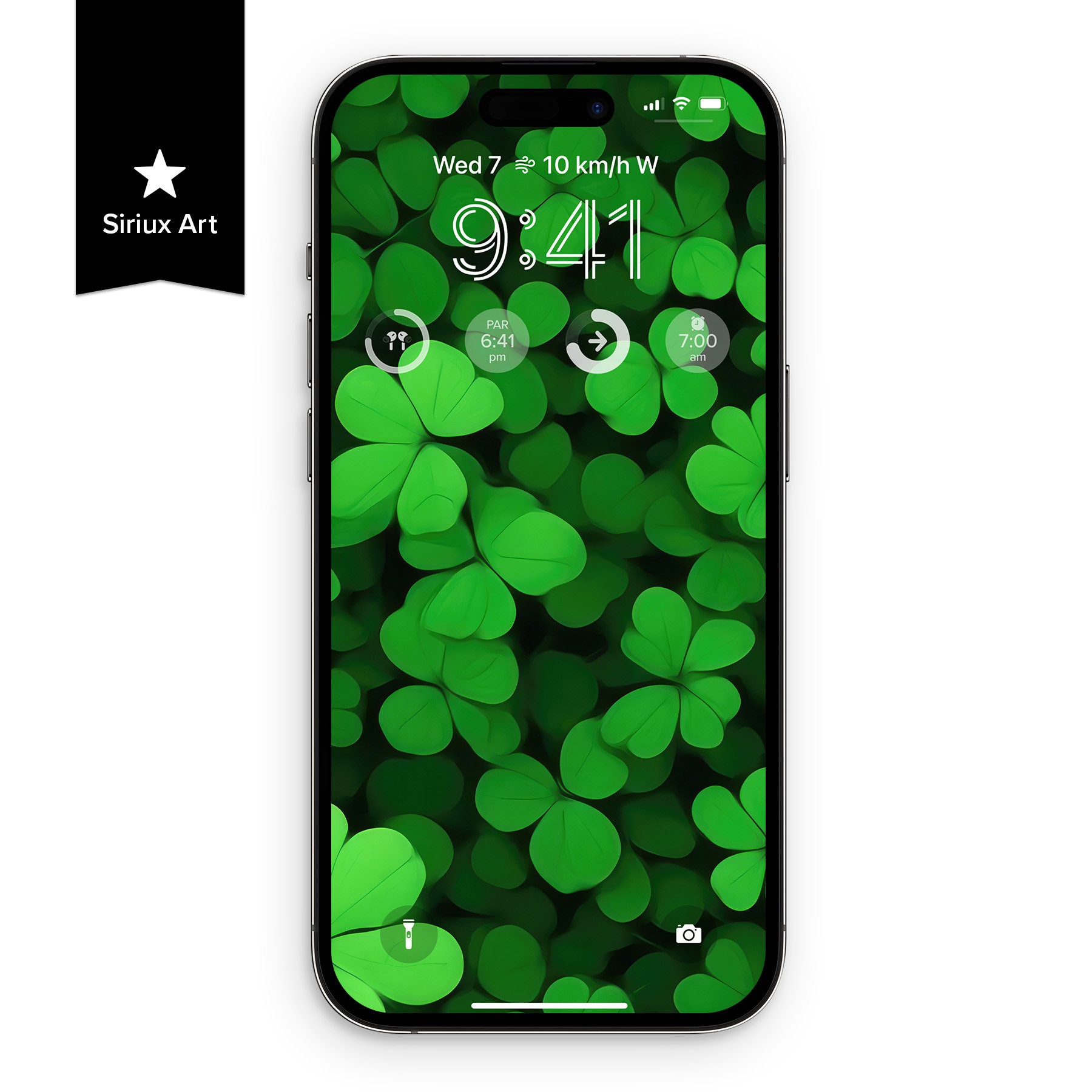 IPhone Wallpaper Plant Clover Leaf Ios Phone Lock Screen Lucky Green ...