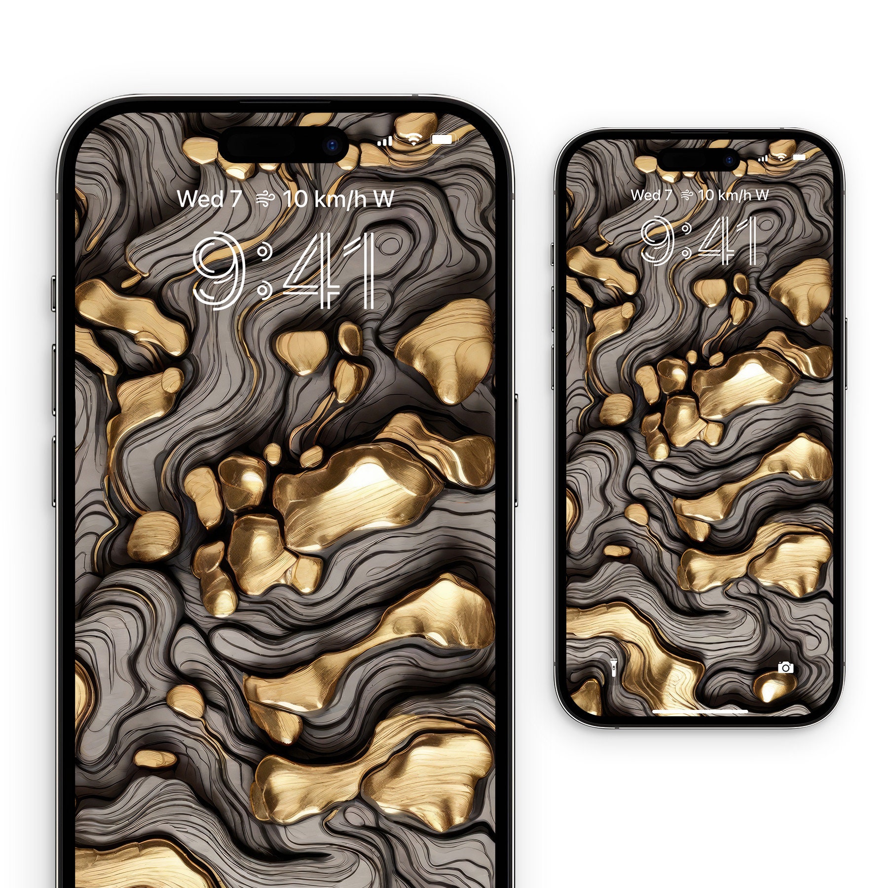 IPhone 15 Pro Max Titanium Gold Accent Wallpaper Art, Apple iPhone Lock ...