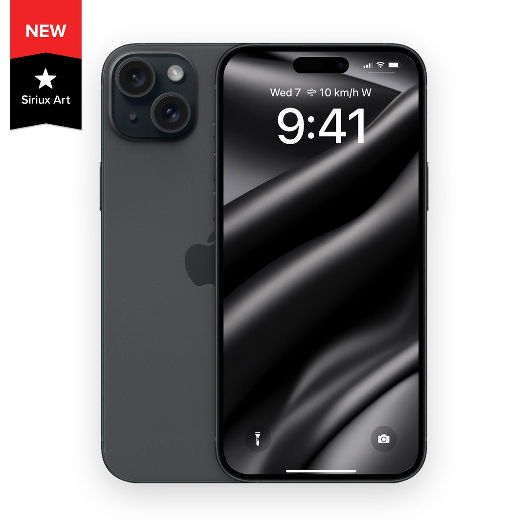 Stylish Slick Black iPhone 15 Wallpaper, Satin Fabric Fold Drape ...