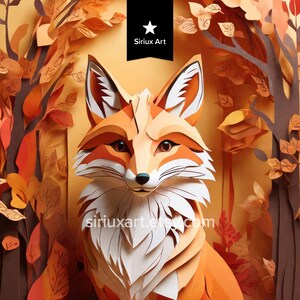 Fall Fox Papercraft Phone Wallpaper | Autumn Fox Background | Forest ...