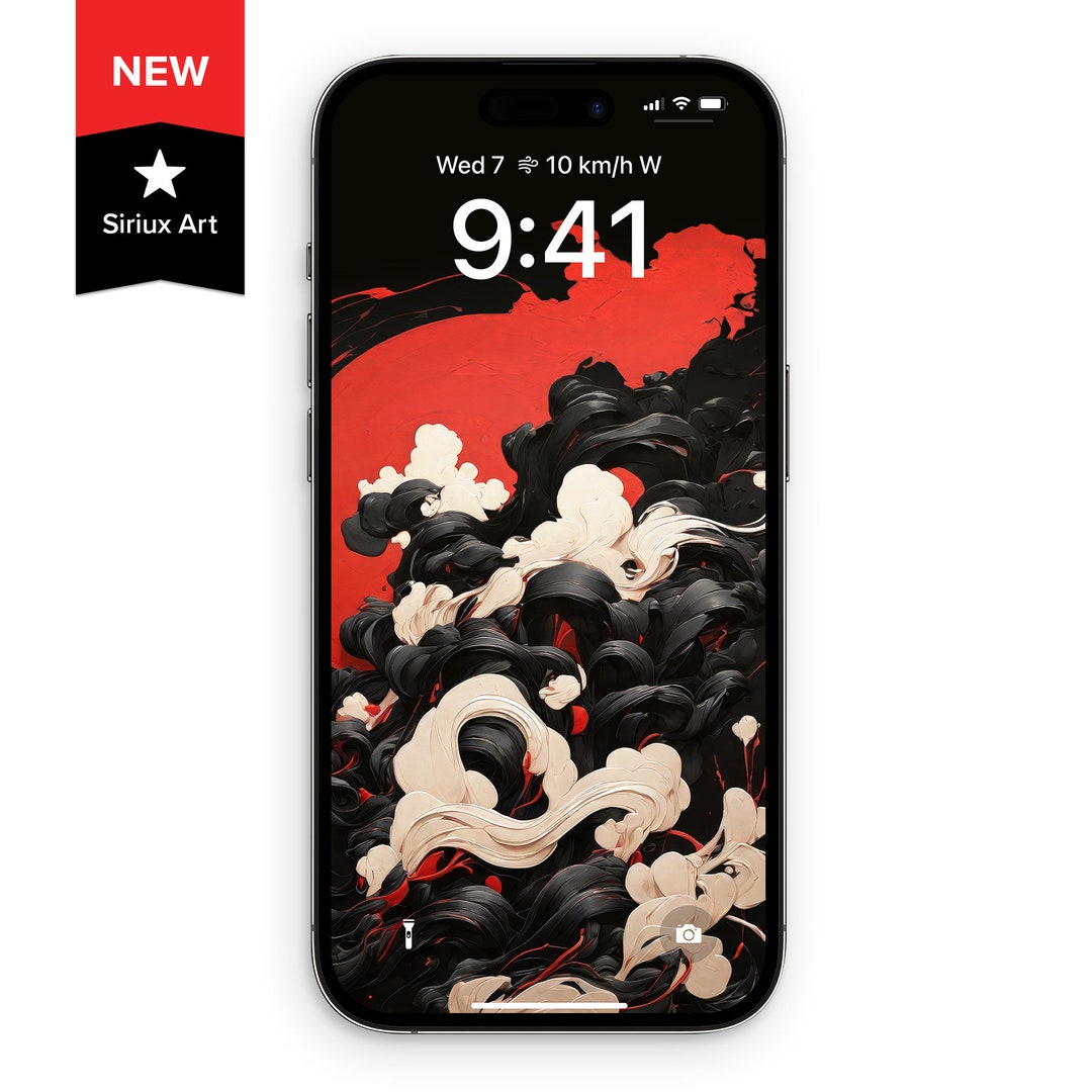 Japanese Abstract Art Phone Wallpaper, Dark Mode Traditional Caligraphy ...