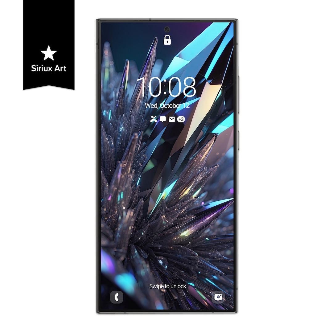 Black Crystal Titanium Phone Wallpaper Luminance Art, Alloy Crystal ...