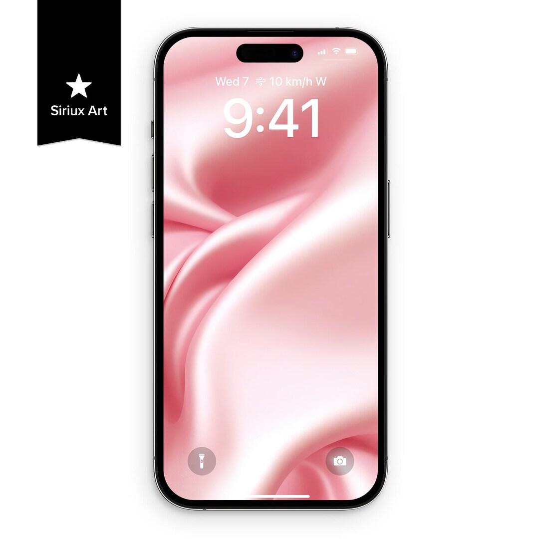 Stylish Sleek Pink iPhone 15 Wallpaper, Satin Fabric Fold Drape ...