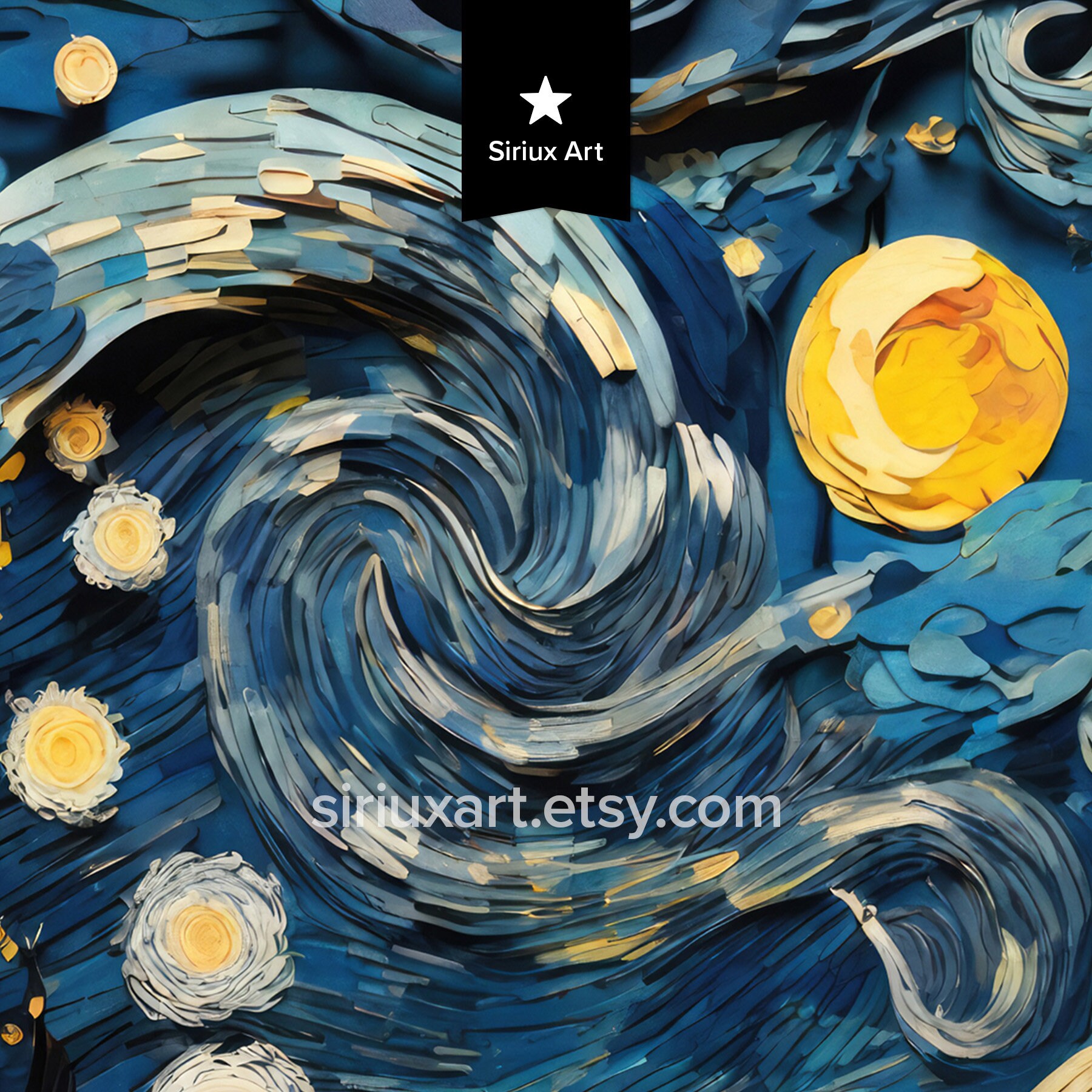 The Starry Night Papercraft Phone Wallpaper, Vincent Van Gogh Inspired ...