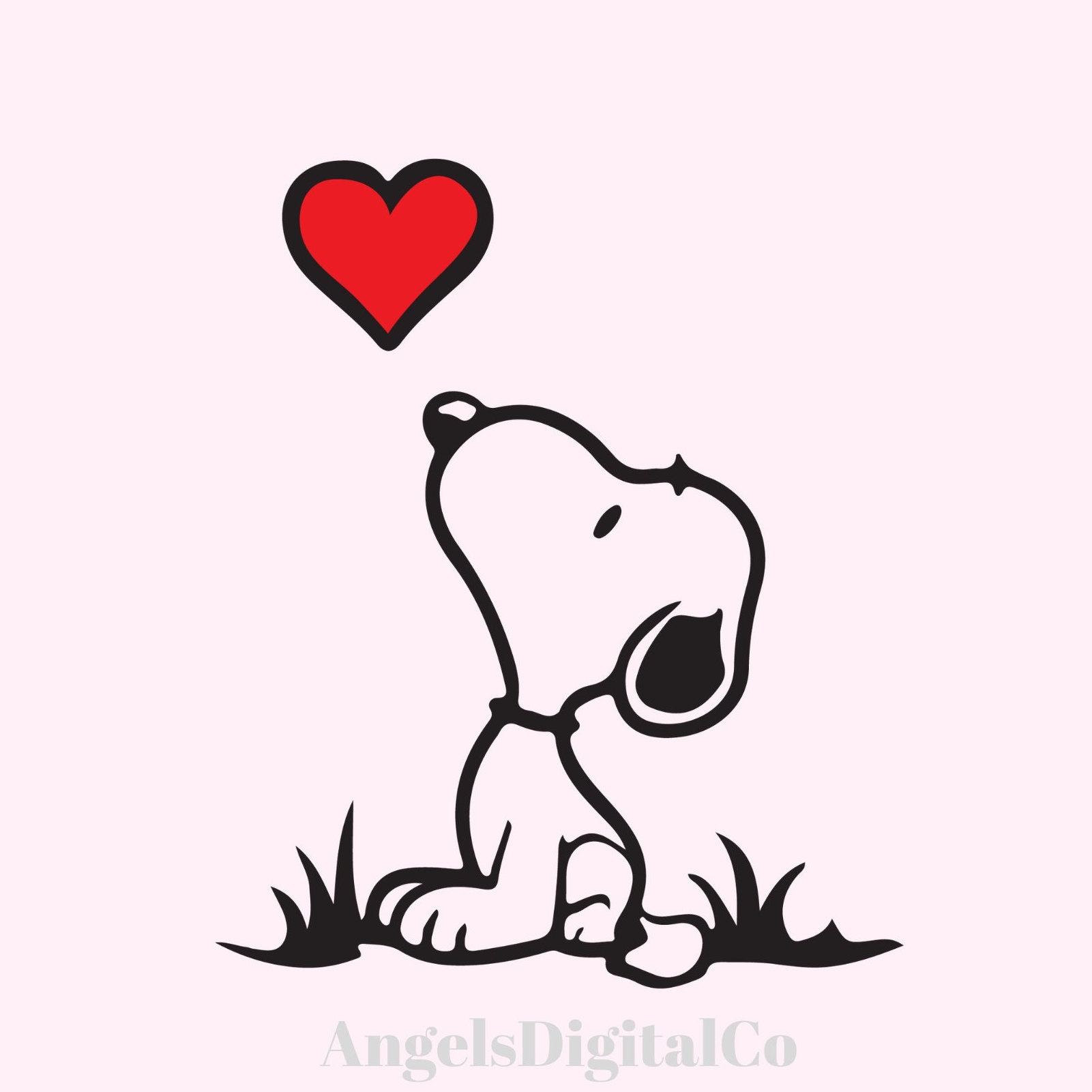 Snoopy svg, corazón svg, Snoopy corazón svg, dibujos animados svg ...