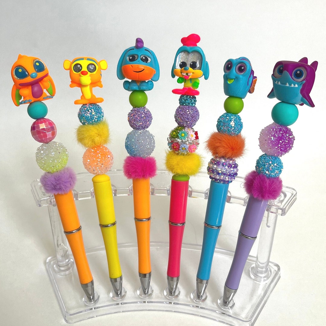 Neon Glow Doorable Disney Beaded Pen, Retractable and Refillable Pens ...