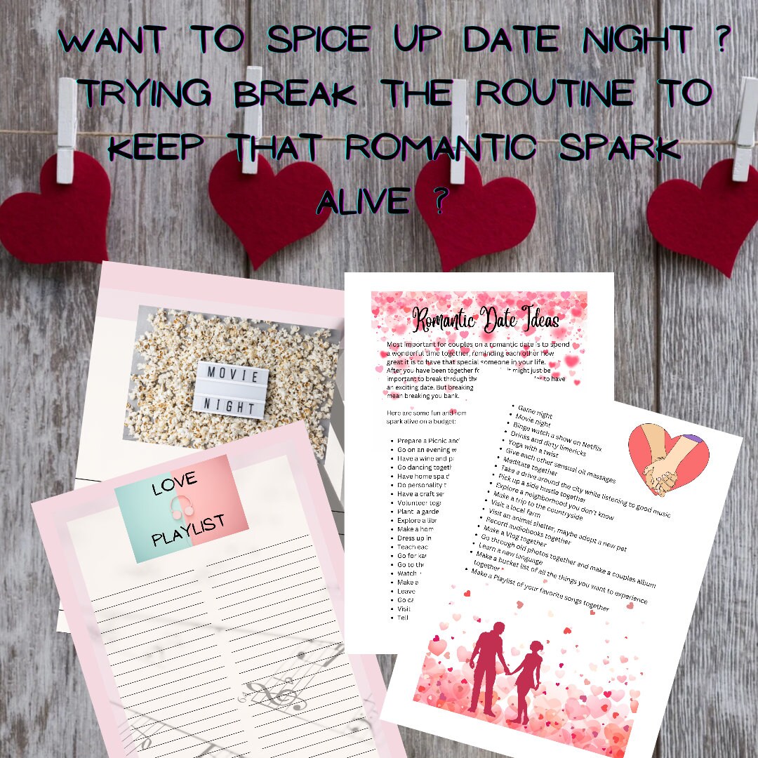 Printable Date Night Package, Couples Gift, Valentines Gift ...
