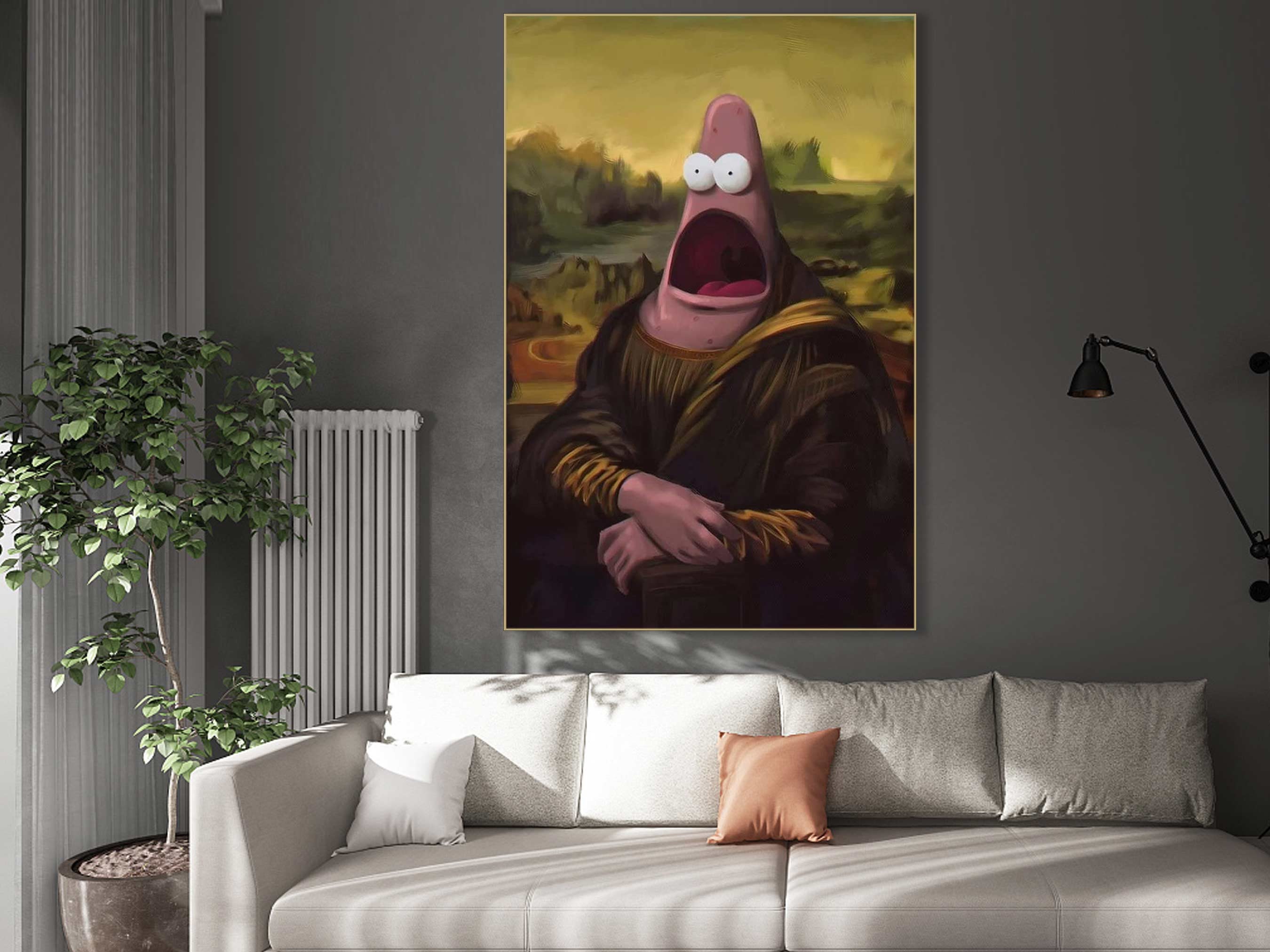 Patrick Star Famous Oil Painting Funny Spoof Poster Decorative - Etsy