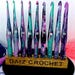 Teal Blue Resin Crochet Hook Set: Handmade Ergonomic Multicolor Crochet ...