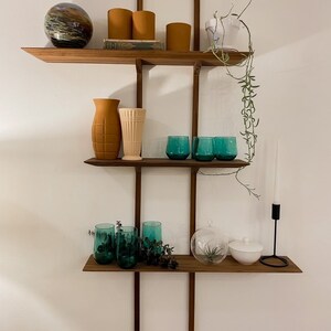 Mid Century Modern Walnut Wall Shelves - Etsy