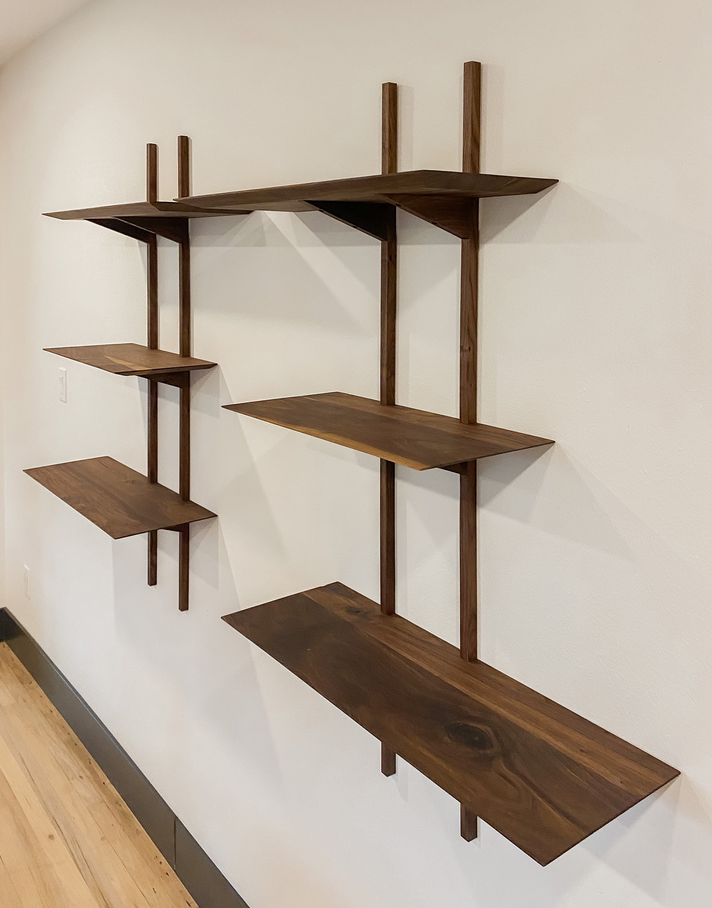 Mid Century Modern Walnut Wall Shelves - Etsy